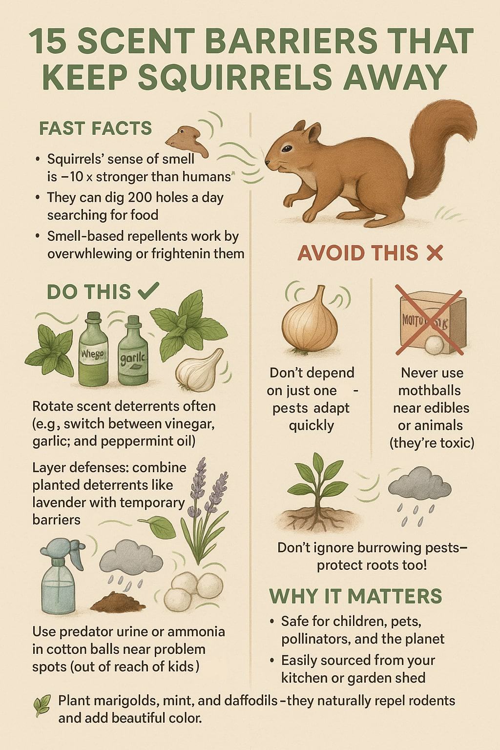 Why Squirrels Hate These 15 Smells (And Your Plants Will Love You)
